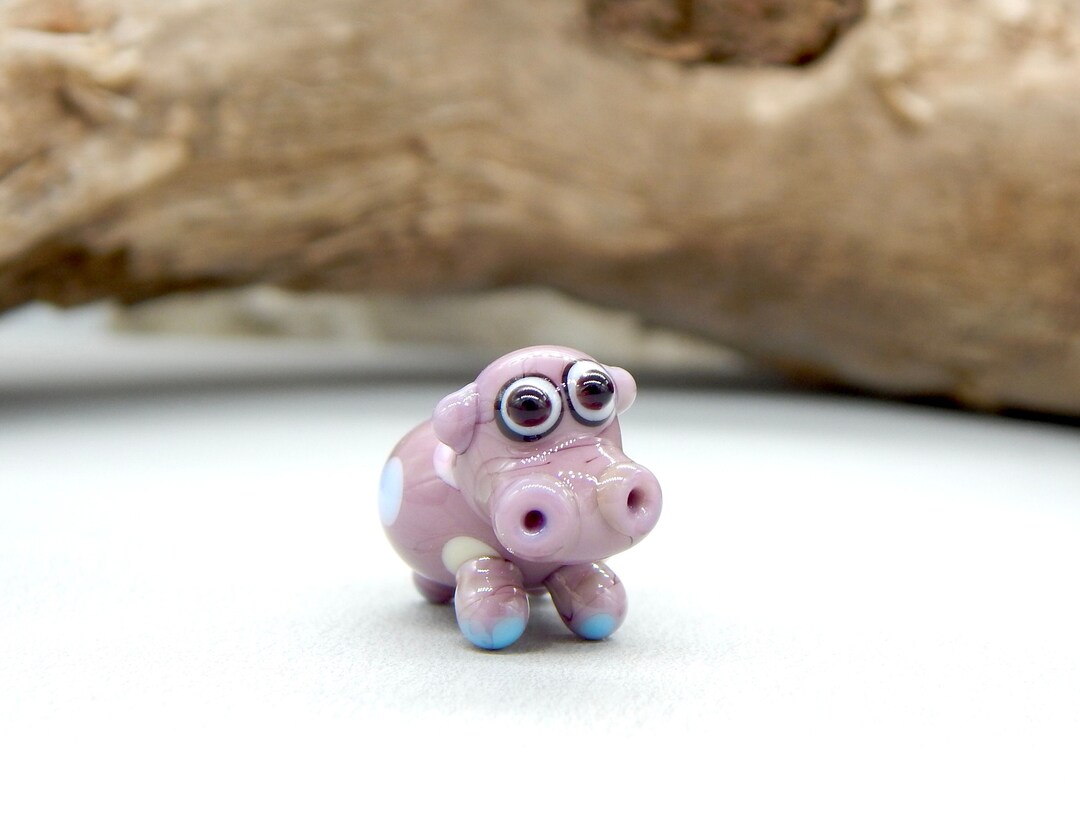 Tiny Hippo Lampwork Bead-lampwork Focal-cute Hippo Charm Bead-fairy ...