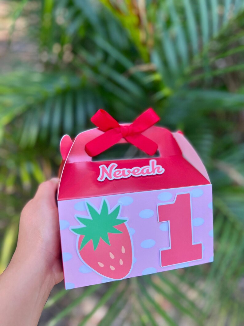 Strawberry Birthday Theme Favor Box - Etsy