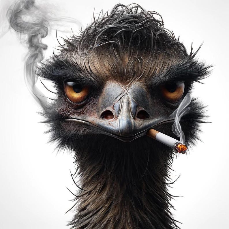 Bold & Edgy Australian Animal Art – Emu and Kangaroo Digital Prints – 8 ...