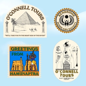 The Mummy Stickers Oconnell Tours 4-pack of the Mummy 1999 Inspired ...