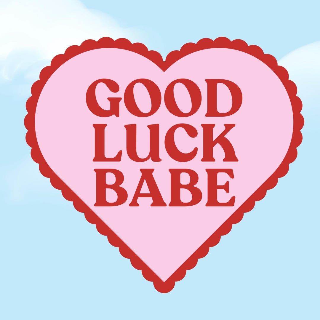 Good Luck Babe Sticker Chappell Roan Sticker Waterproof Trendy Heart ...