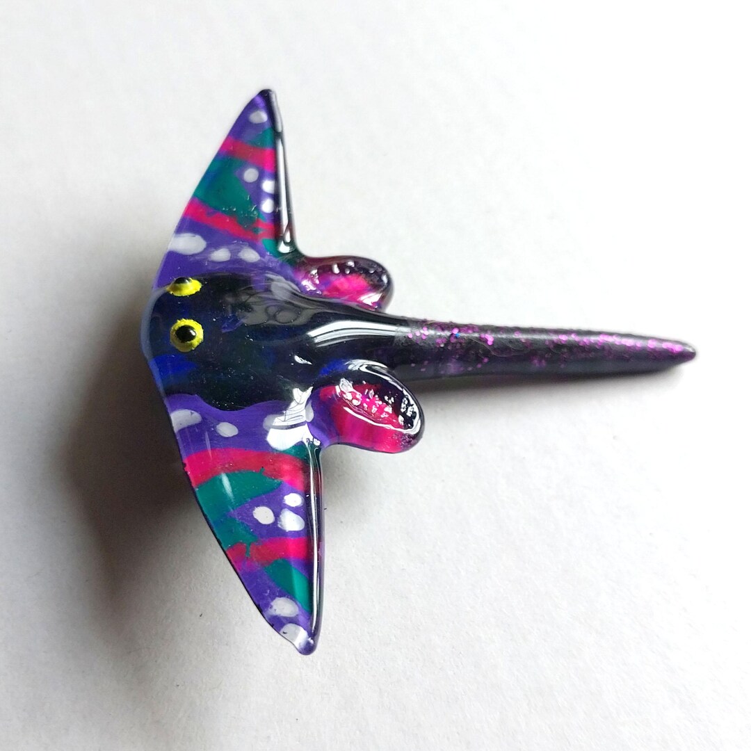 Unique Miniature Glass Manta Ray Desk Décor Gift Stingray Ocean ...