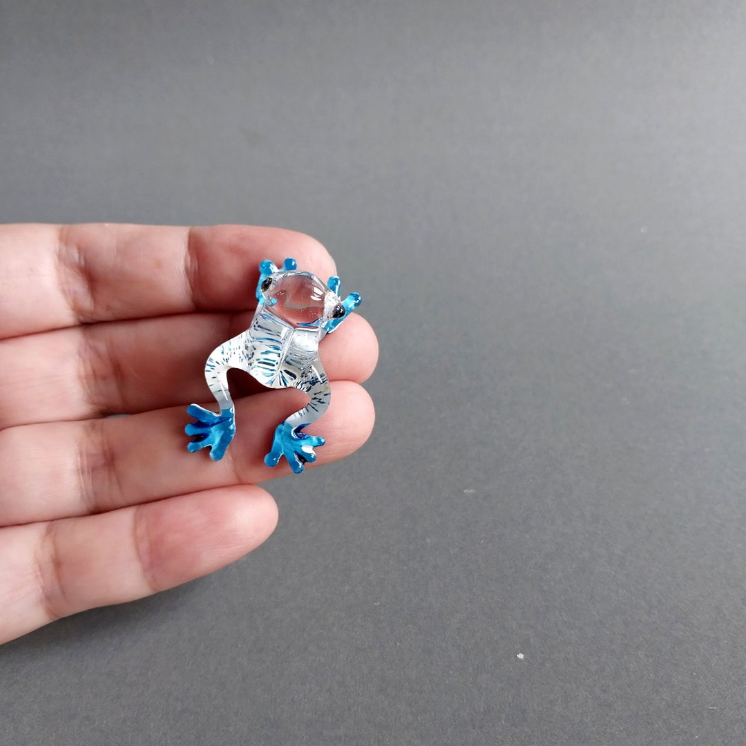 Frog Micro Tiny Figurines Hand Blown Glass Art Animals Collectible Gift ...
