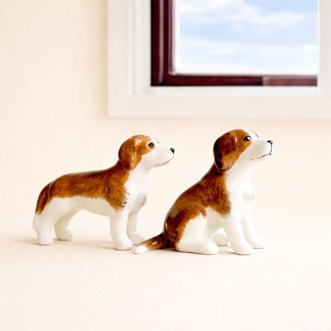 Hand-painted Miniature Beagle Figurine | Porcelain Puppy Statue - Etsy