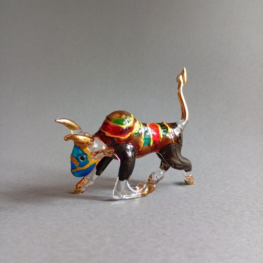 Miniature Figurines Animals Hand Painted Blown Glass Art Collectible ...