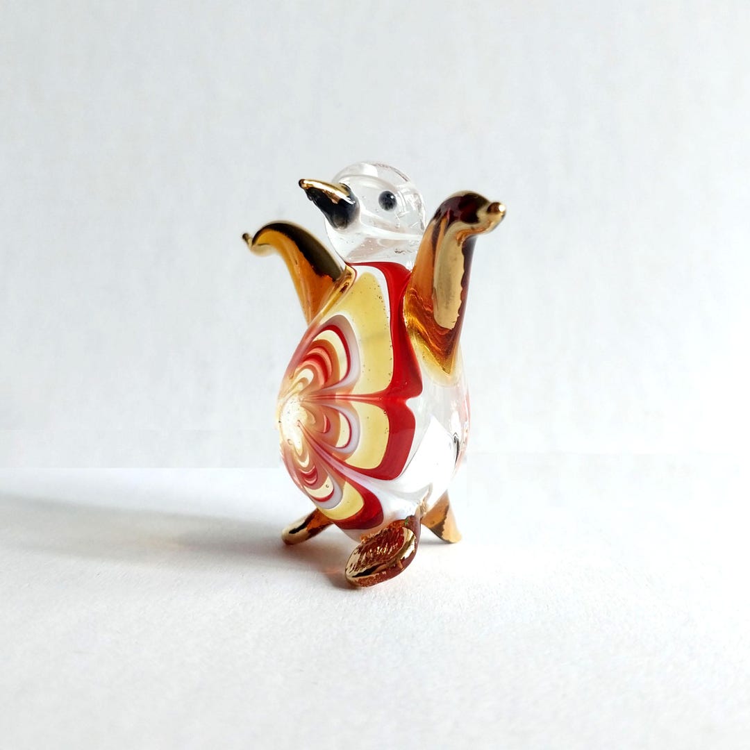 Hand-blown Glass Penguin Figurine - Unique Miniature Murano-style Art ...