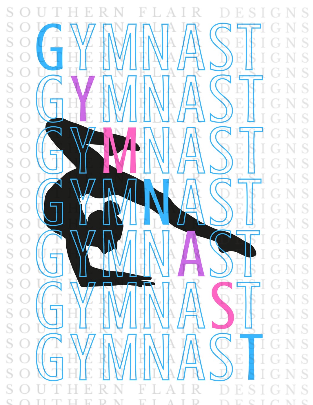 Gymnast PNG Design Digital Download Female Gymnast Gift for Gymnast ...