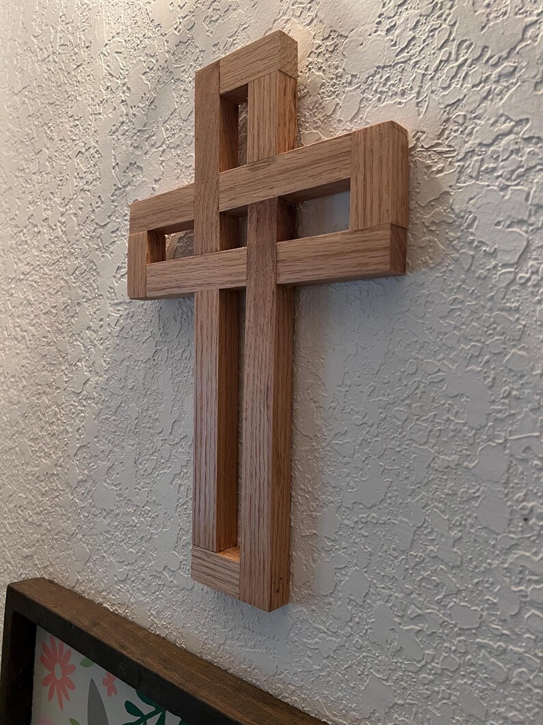 Handcrafted Wooden Oak Wall Cross – Christian Home Decor & Gift - Faith ...