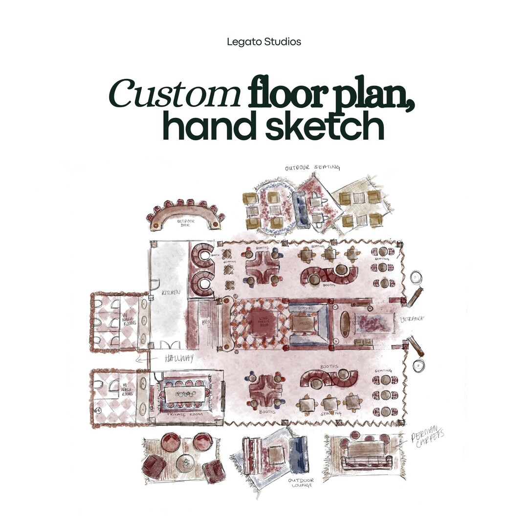 Custom Floor Plan Hand Sketch - Etsy