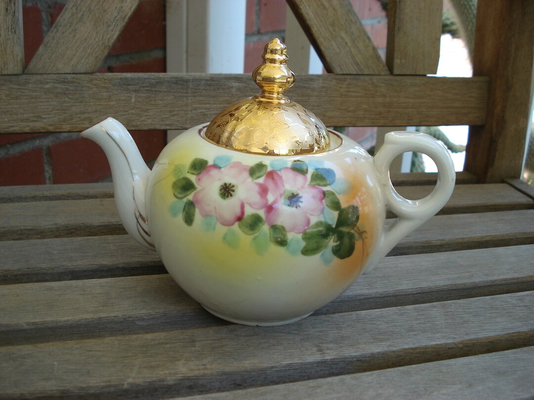 Vintage Porcelain Tea Pot Made in Japan Hand Painted - Etsy