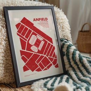 Anfield Stadium Map Poster | Liverpool FC Wall Art | Anfield Road Print ...