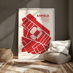 Anfield Stadium Map Poster | Liverpool FC Wall Art | Anfield Road Print ...