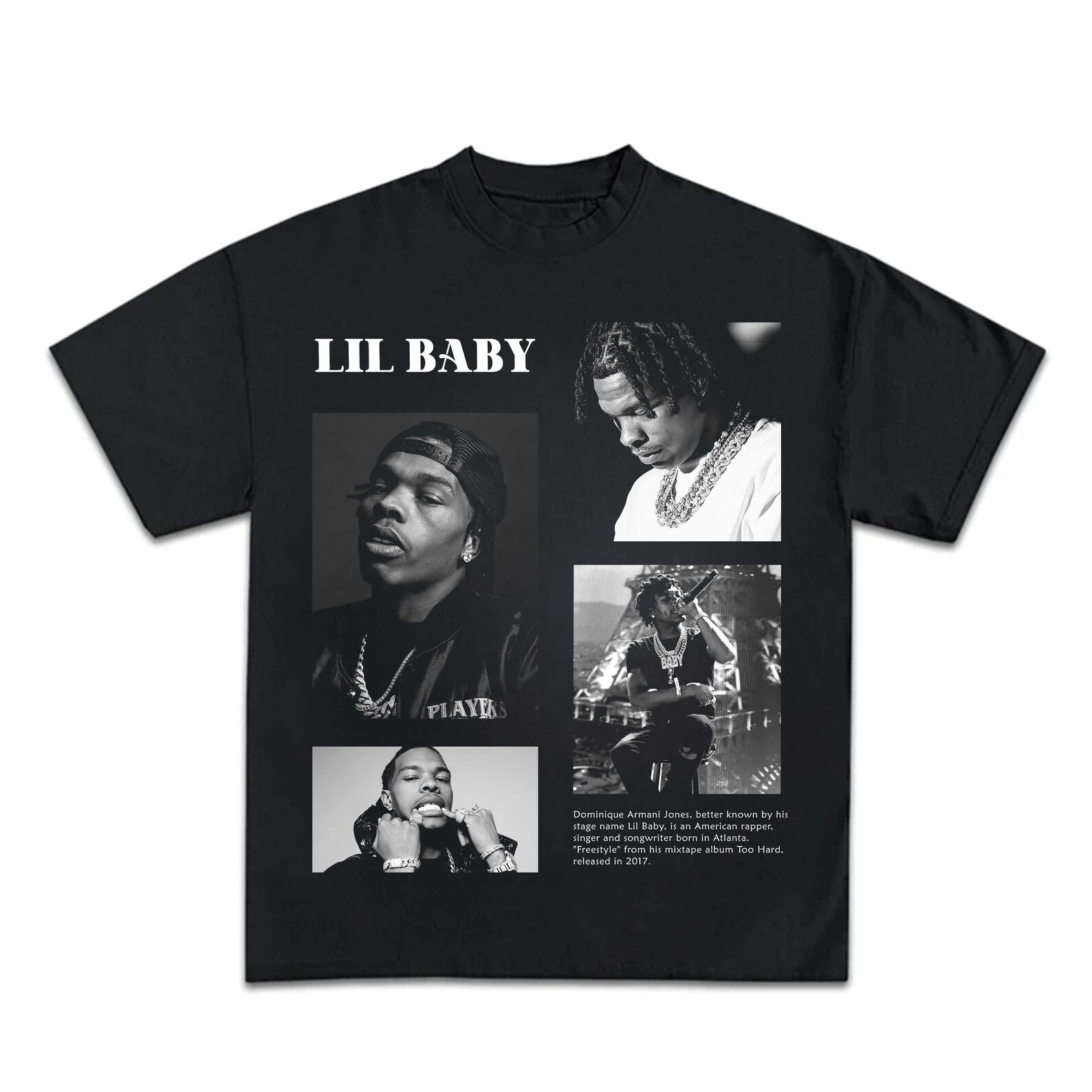 Vintage Rap Tee Lil Baby, Hip Hop Graphic Print T-shirt, Merch T Shirt ...