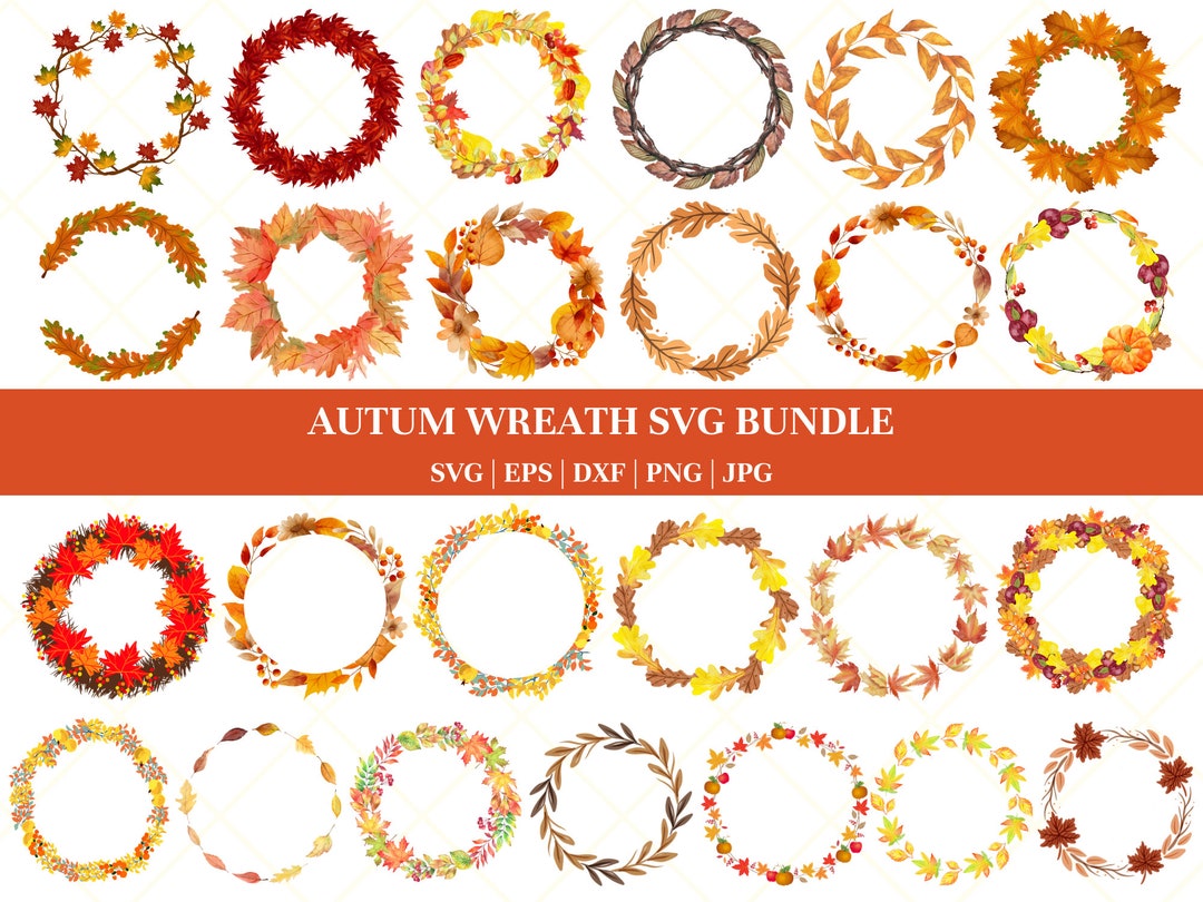Autumn Wreath Svg, Floral Wreath Svg, Thanksgiving Svg, Fall Wreath Svg ...