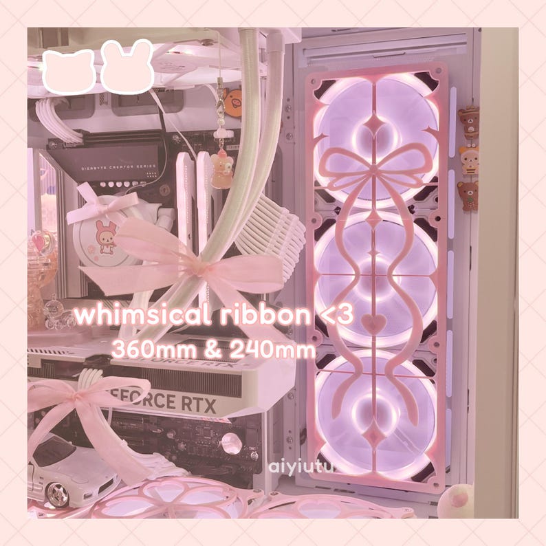 Lovely Ribbon Fan Grills | 3d Printed Pc Decor | (360/280/240 Mm) - Etsy