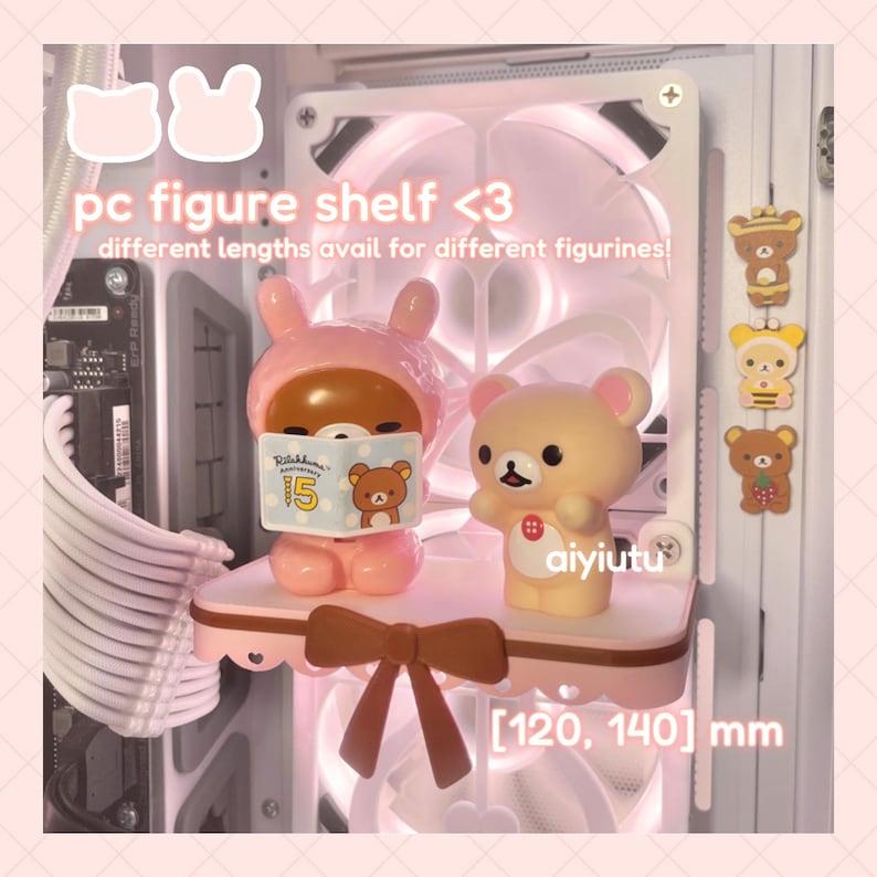 Bow & Lace Pc Figure Shelf | 120 140 Mm Fans | Figurine Display ...
