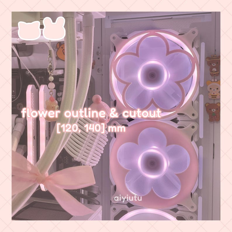 Simple Flower (& Cutout) | Pc Fan Grills (covers, Shrouds) - Etsy