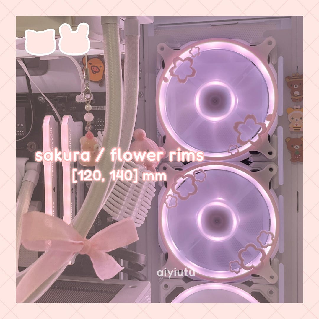 Sakura & Flower (rims, Border) | Pc Fan Grills (covers, Shrouds) - Etsy