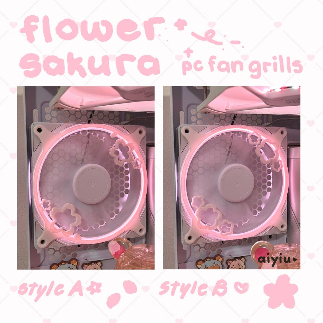 Sakura & Flower (rims, Border) | Pc Fan Grills (covers, Shrouds) | Cute ...