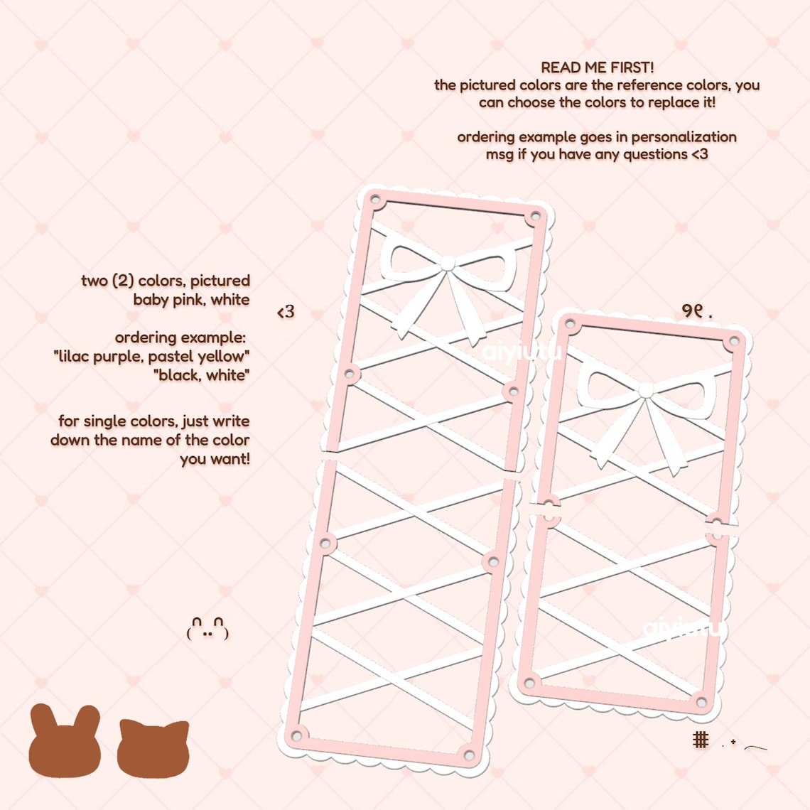 Laced up Ribbon + Shell Lace (v2) Fan Grills | 2± Colors | 360, 240 (mm ...