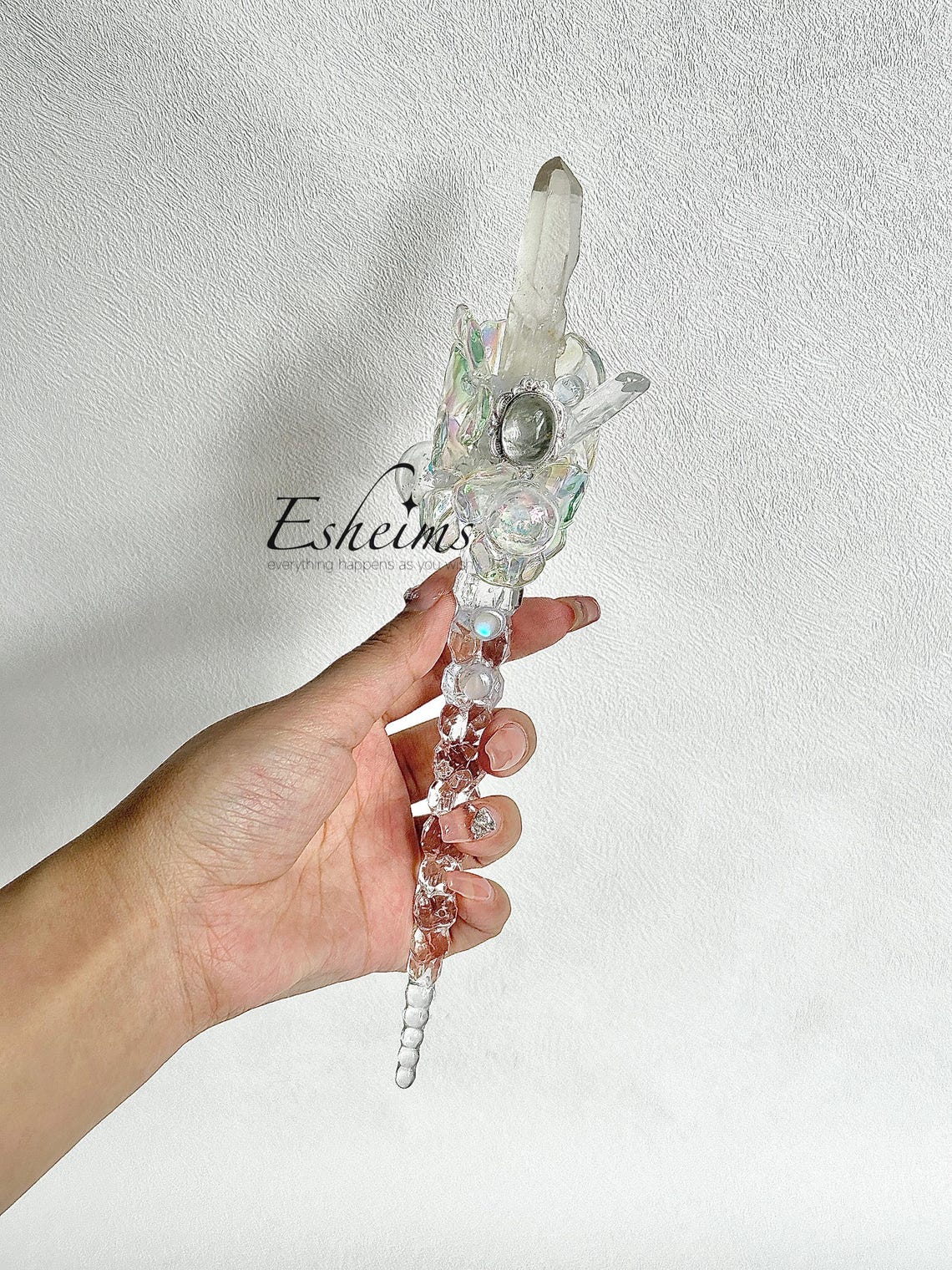 Natural Crystal Quartz Wand, Crystal Tower, Magic Wand, Handmade Wand ...