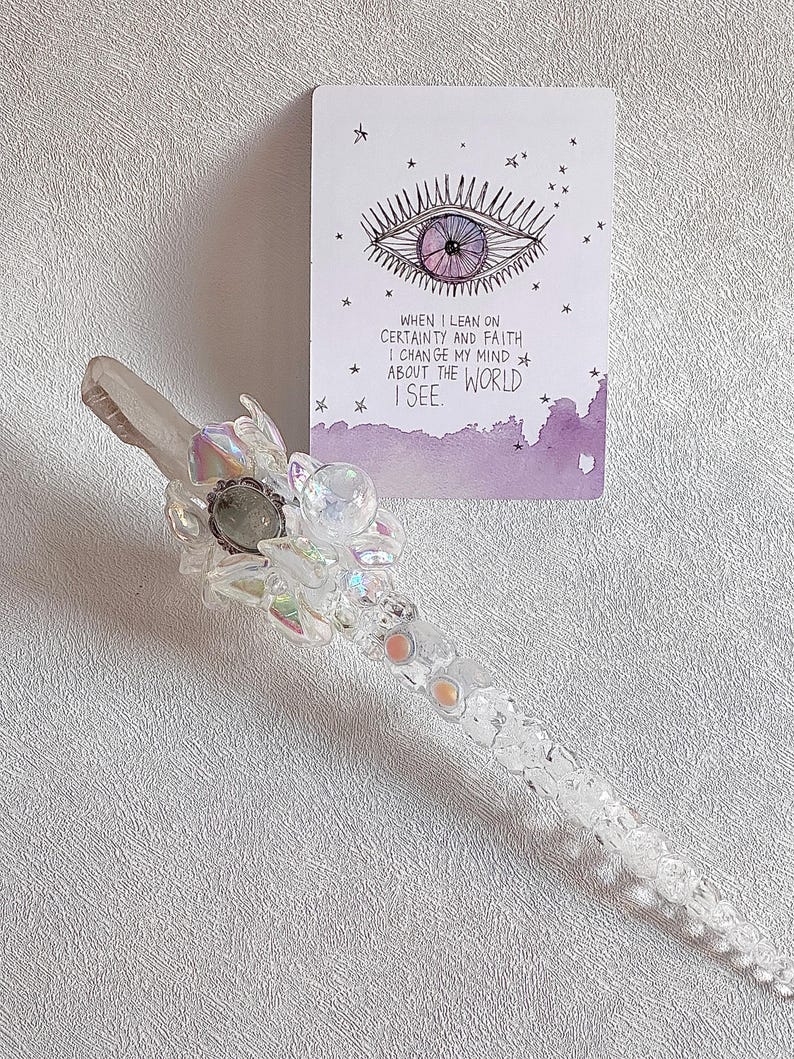 Natural Crystal Quartz Wand, Crystal Tower, Magic Wand, Handmade Wand ...