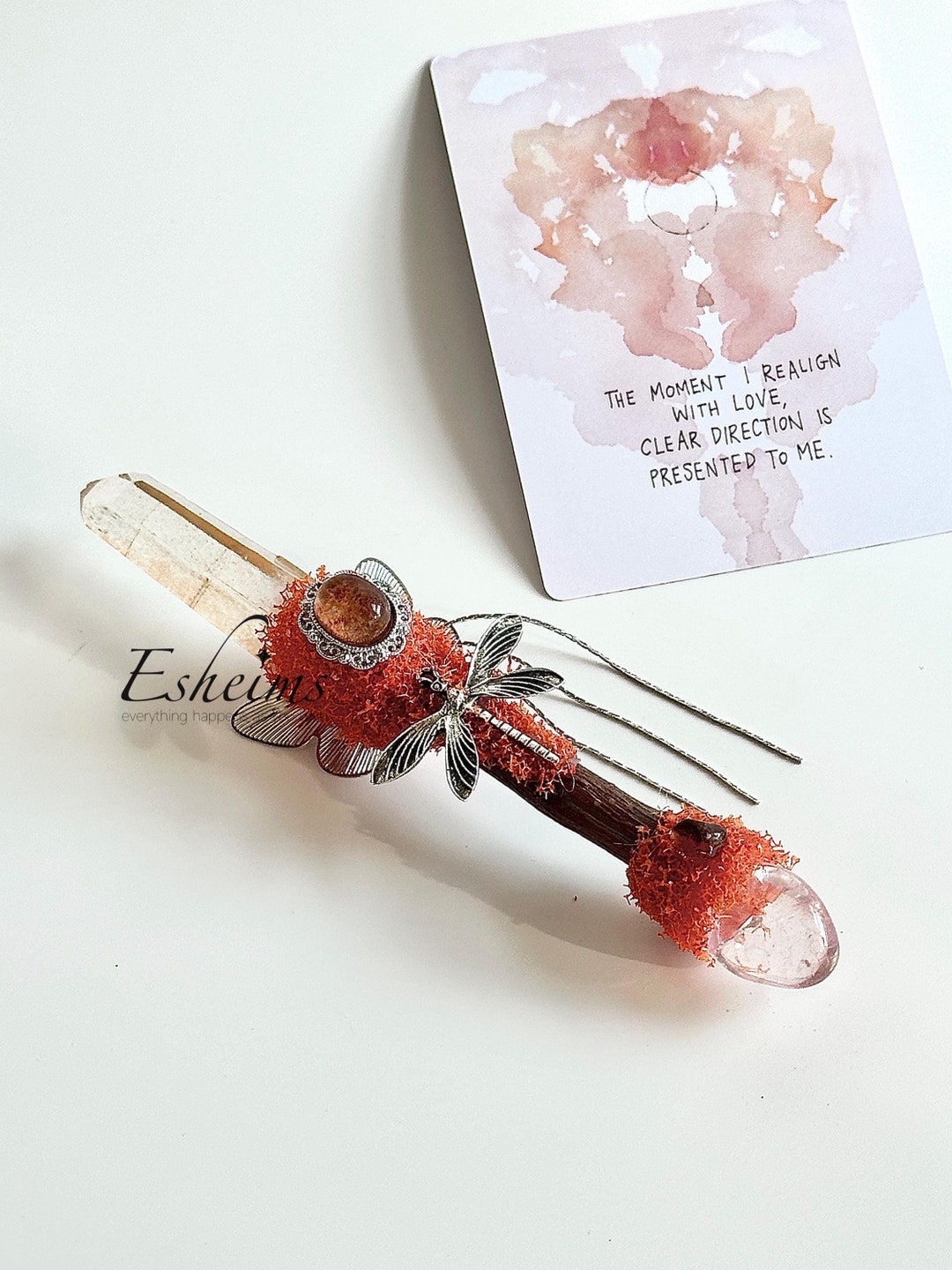 Butterfly Magic Crystal Wand, Orange Wooden Wand, Zauberstab, Butterfly ...