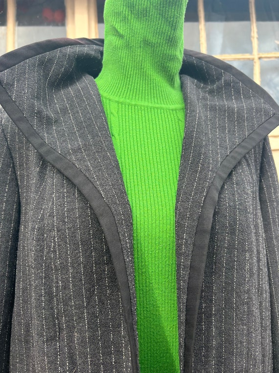 1950’s Lilli Ann Pin Stripe Charcoal Grey and White A… - Gem