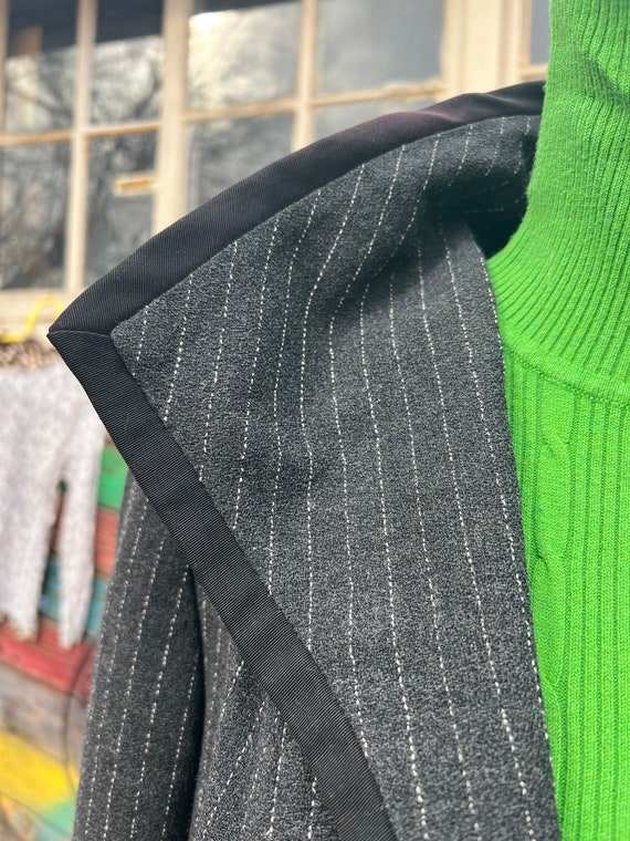 1950’s Lilli Ann Pin Stripe Charcoal Grey and White A… - Gem