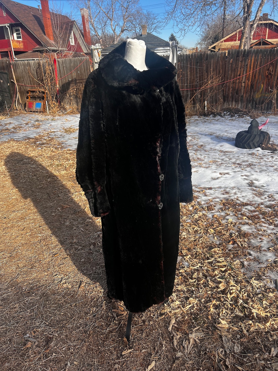 1940s Black Sheared Beaver Dupler’s Furs Full Length Opera Coat With ...