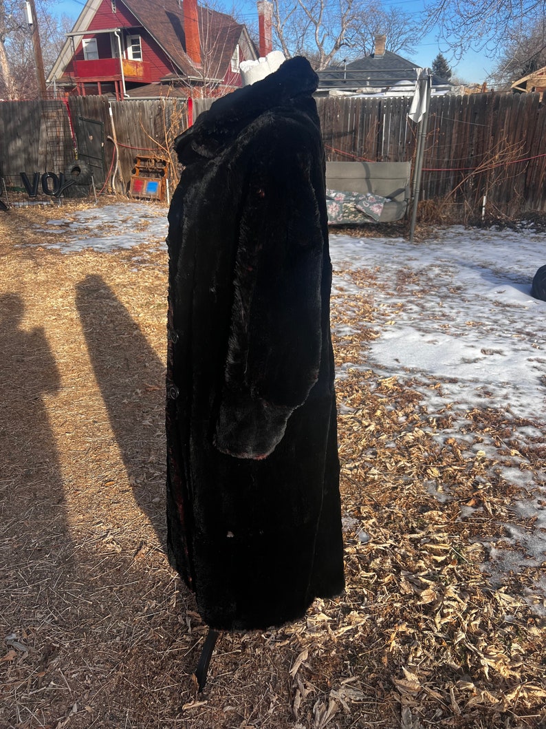 1940s Black Sheared Beaver Dupler’s Furs Full Length Opera Coat With ...