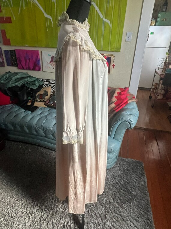 1940s Made by Kamore pale blue and ecru ombre lace an… - Gem