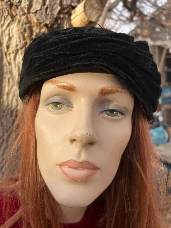 Victorian Edwardian Cottage Core Black Velvet Bonnet … - Gem