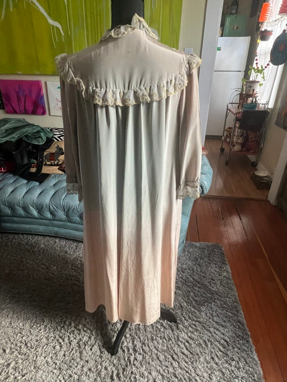 1940s Made by Kamore pale blue and ecru ombre lace an… - Gem