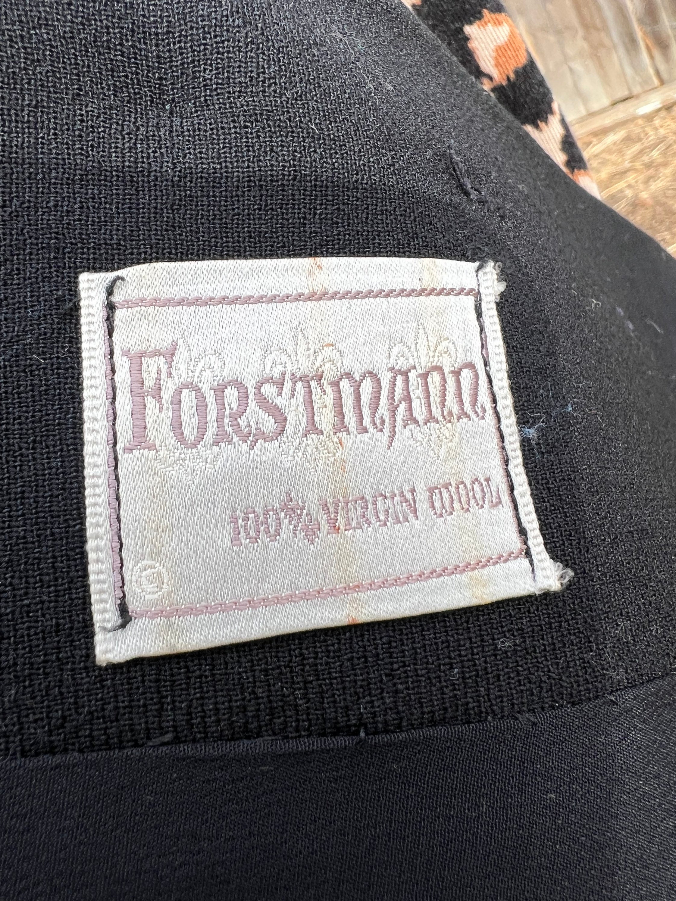 1940s Forstmann Matte Black Gabardine 100 Percent Virgin Wool A Line ...