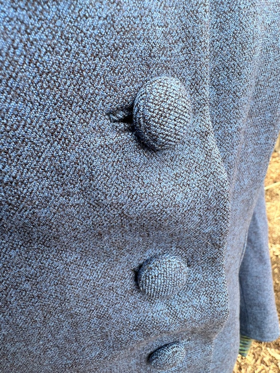 1950s Lady Scott Heathered Periwinkle 2 Piece A Line … - Gem