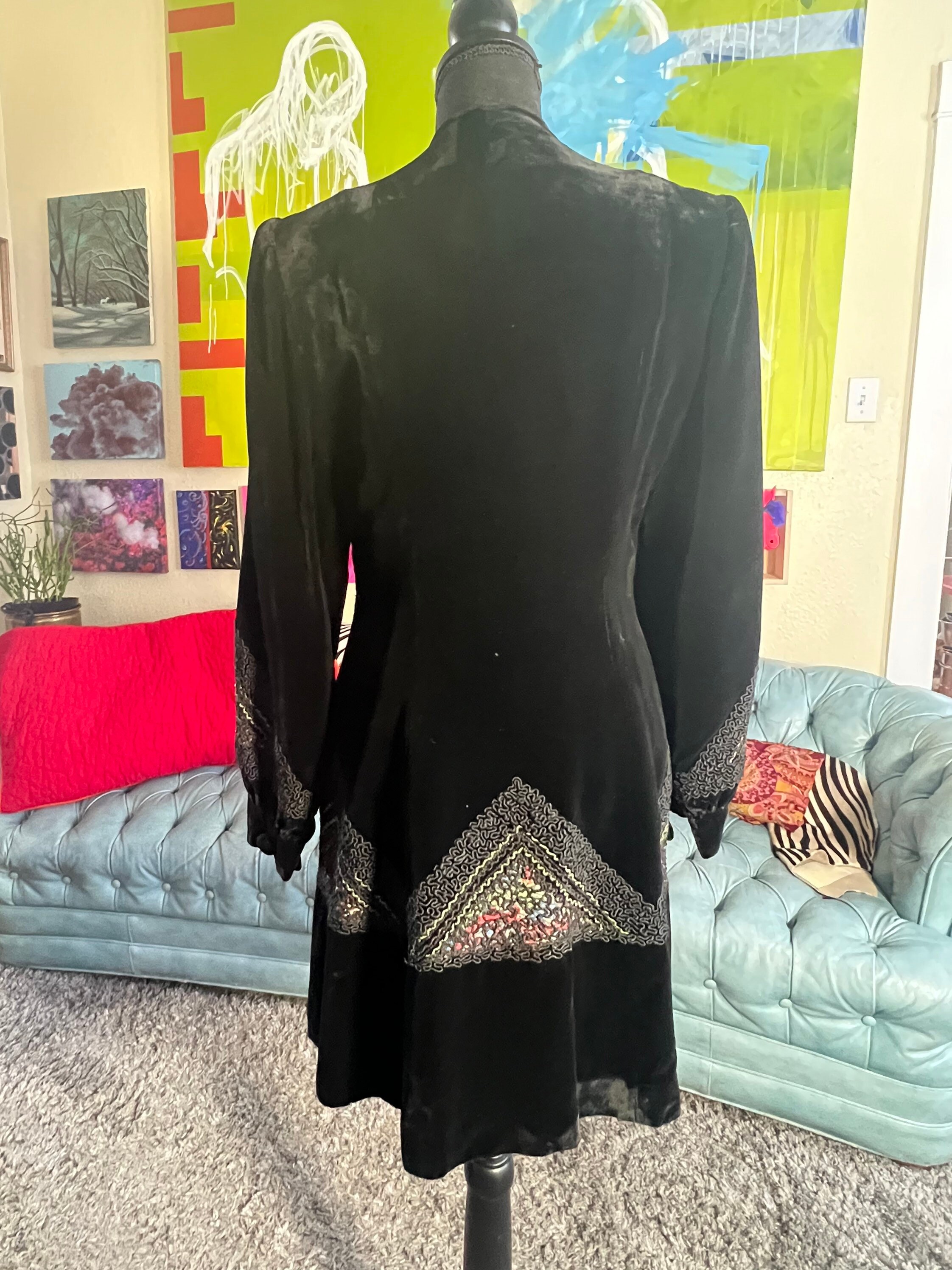 1940’s Union Made Victorian Edwardian Regencycore Black Velvet Opera ...