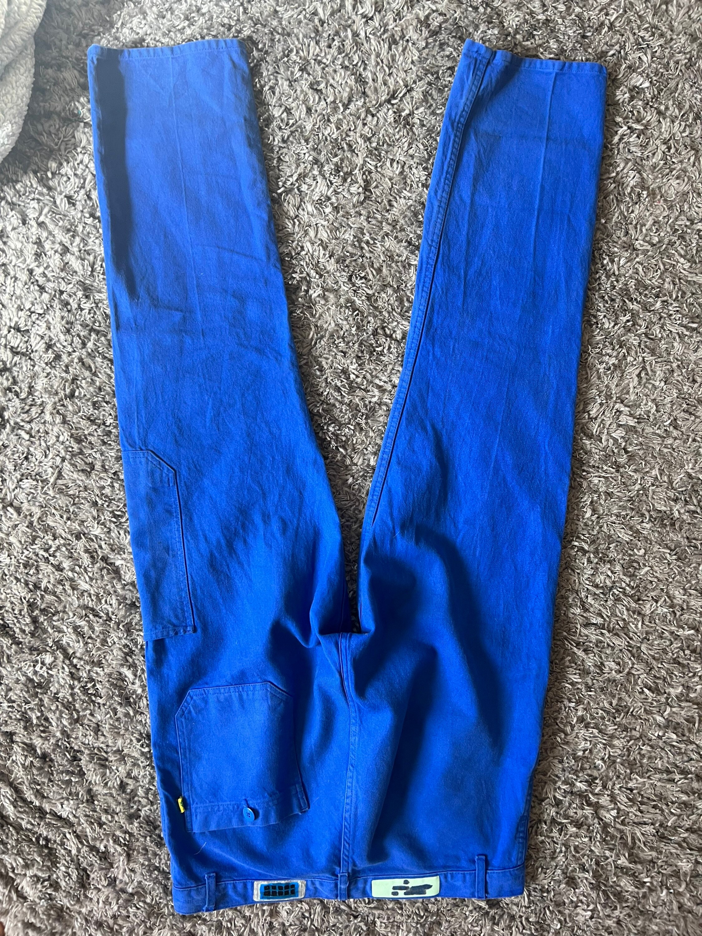 Vintage French Workwear Prussian Blue Button Down Utilitarian Pants - Etsy
