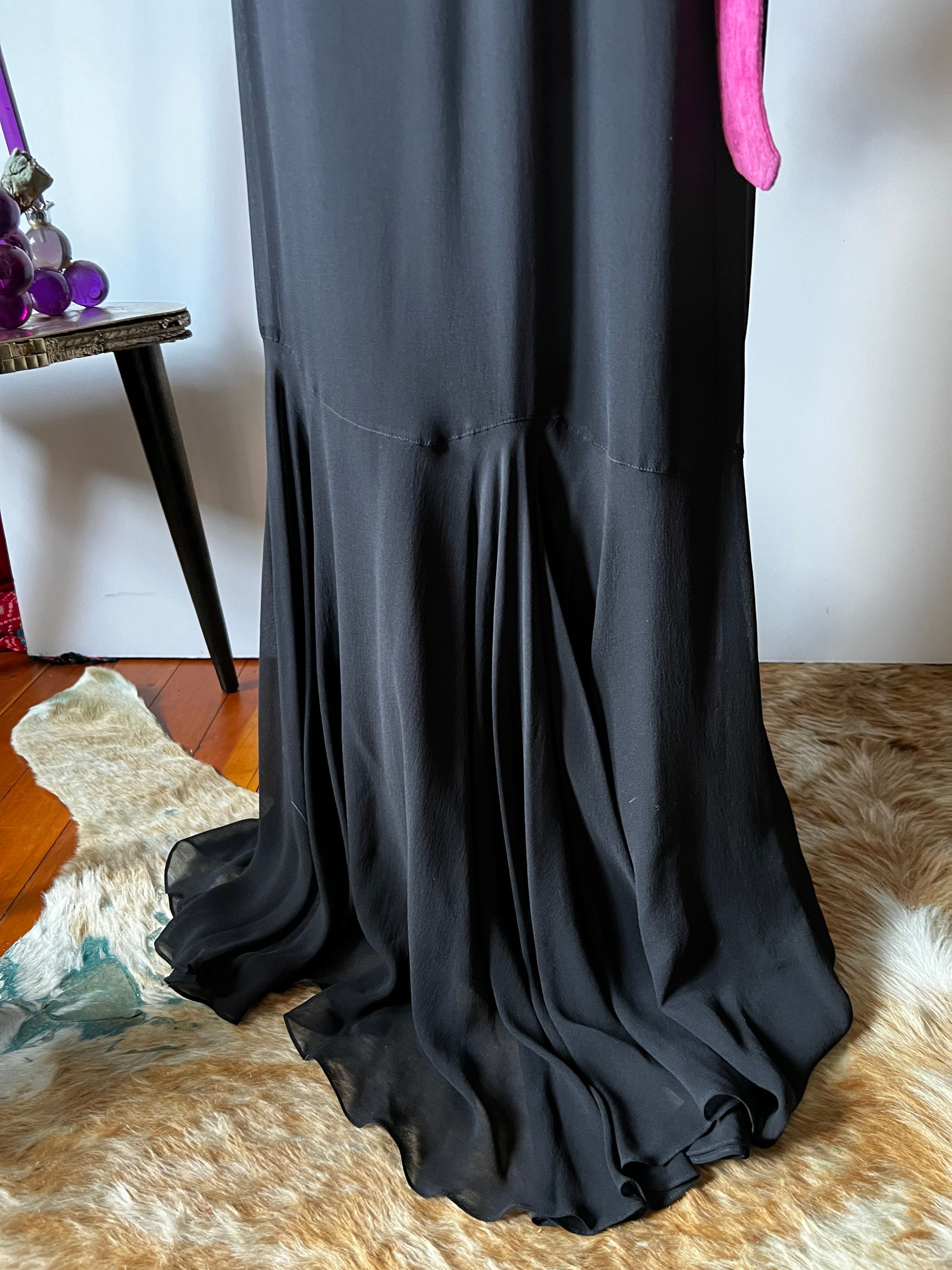 1990s Rickie Freeman Teri Jon Nites Black Silk Maxi NOS Skirt - Etsy