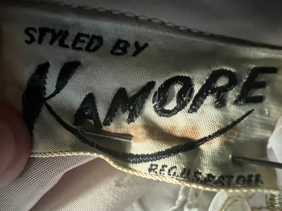 1940s Made by Kamore pale blue and ecru ombre lace an… - Gem