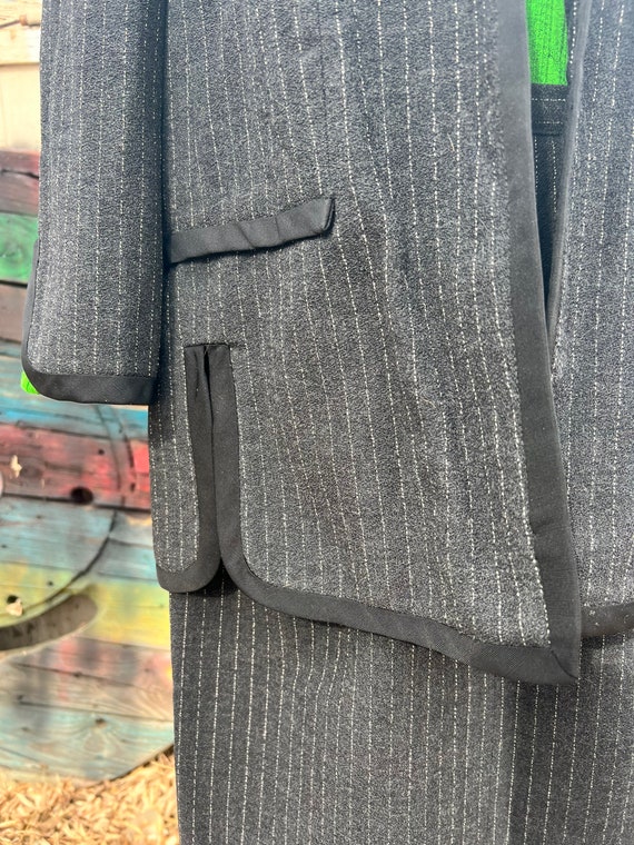 1950’s Lilli Ann Pin Stripe Charcoal Grey and White A… - Gem