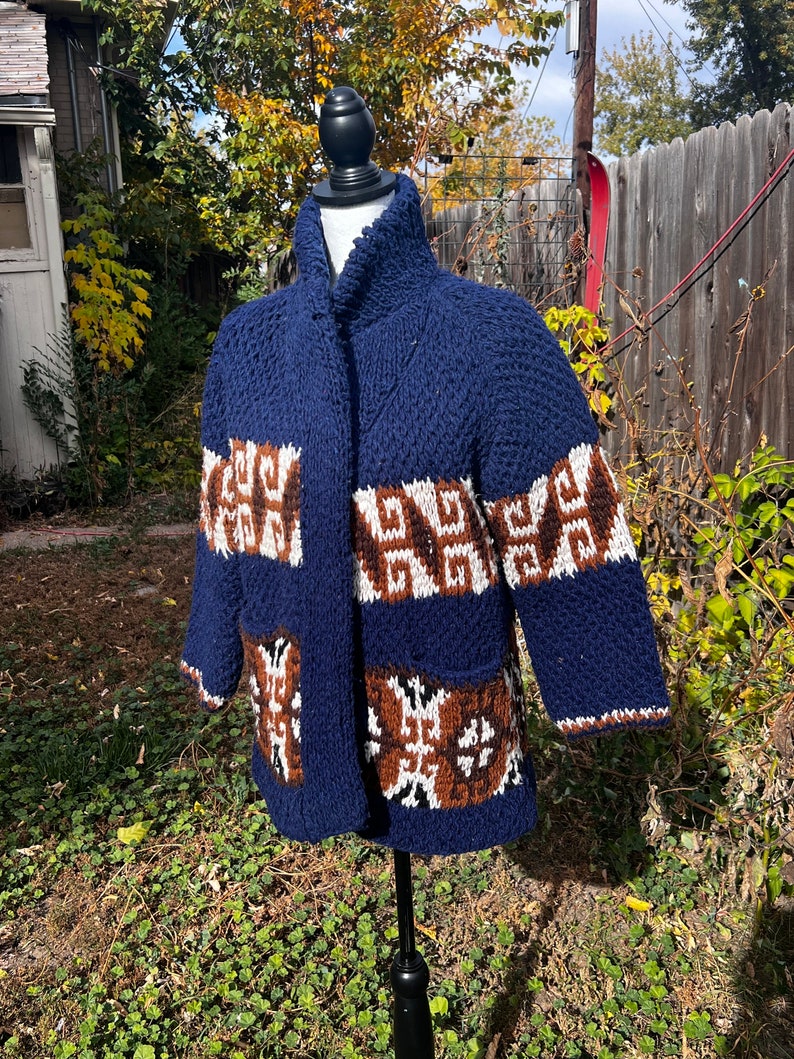 1970s Starsky and Hutch the Dude Big Lebowski Chunky Knit Cardigan Dad ...