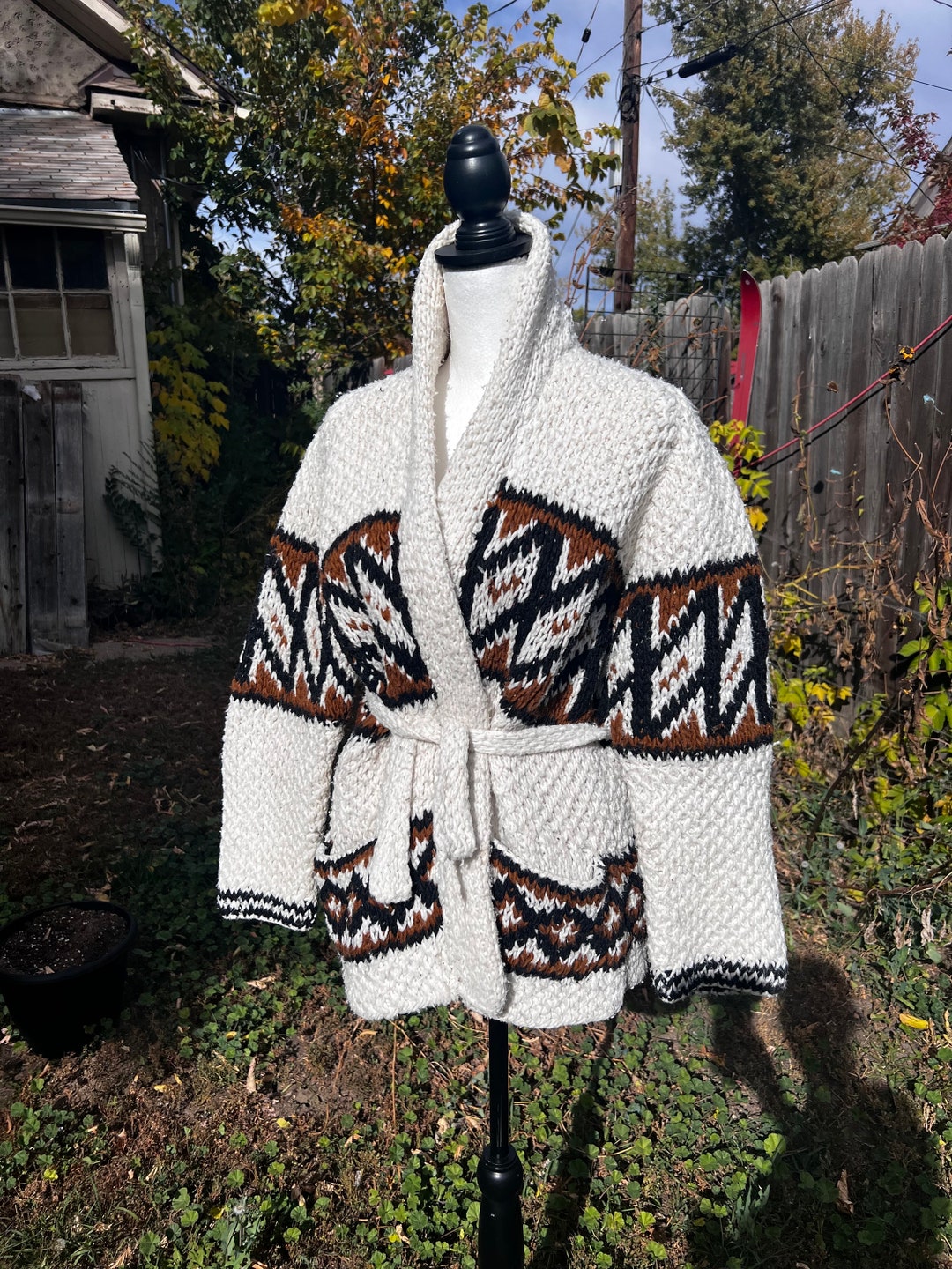 1970s Starsky and Hutch the Dude Big Lebowski Chunky Knit Cardigan Dad ...