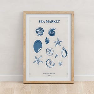 Coastal Seashell Art Print | Beach-inspired Wall Decor | Nautical ...