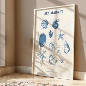 Coastal Seashell Art Print | Beach-inspired Wall Decor | Nautical ...