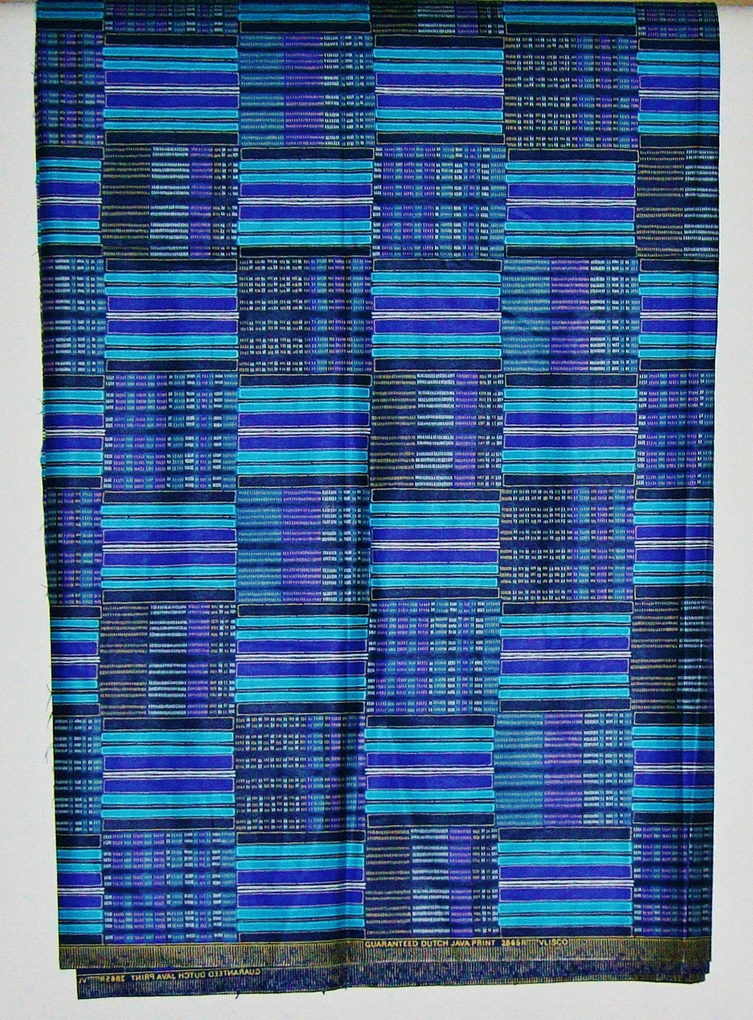 African Fabric 6 Yards Geometric Blue, Purple, Black. Guaranteed Dutch ...