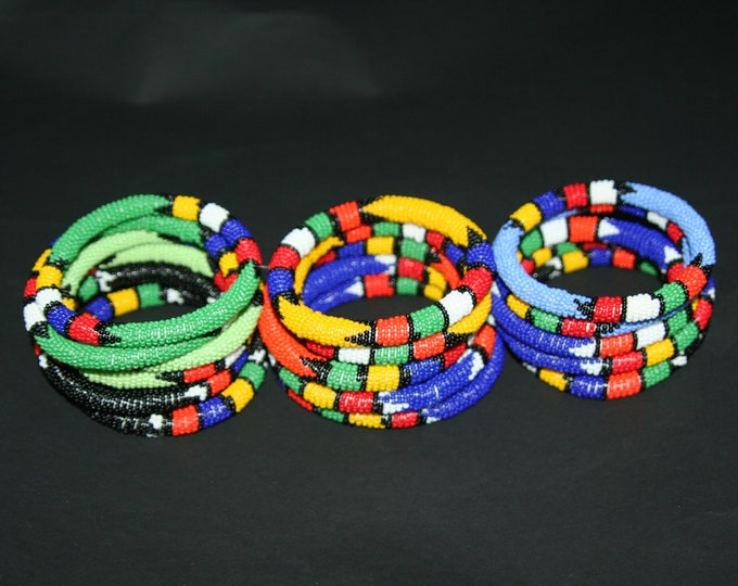 Bracelet African Beaded Zulu Bangle Handmade in South Africa - Etsy