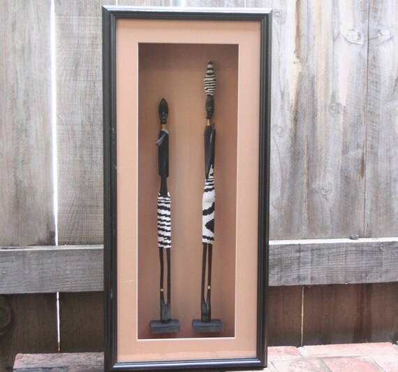 Congo Doll Couple Framed Vintage Beaded Stick Dolls Ebony Wood | Etsy