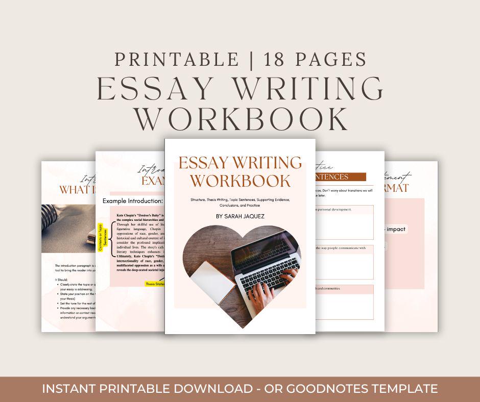 Beginner Essay Workbook for High School or College (printable and ...