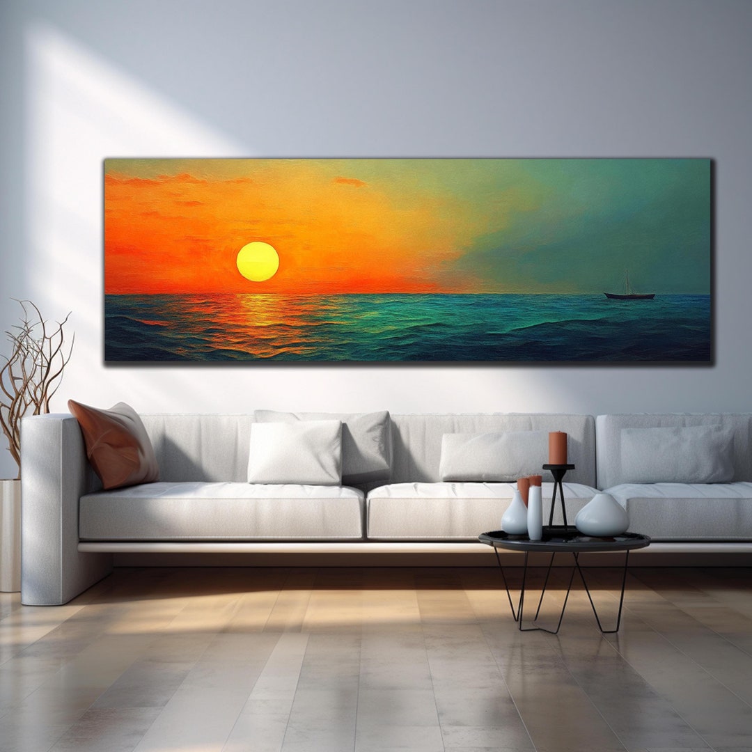 Sunset Wall Art-landspace Panoramic Wall Art-tempered Glass Wall Art ...